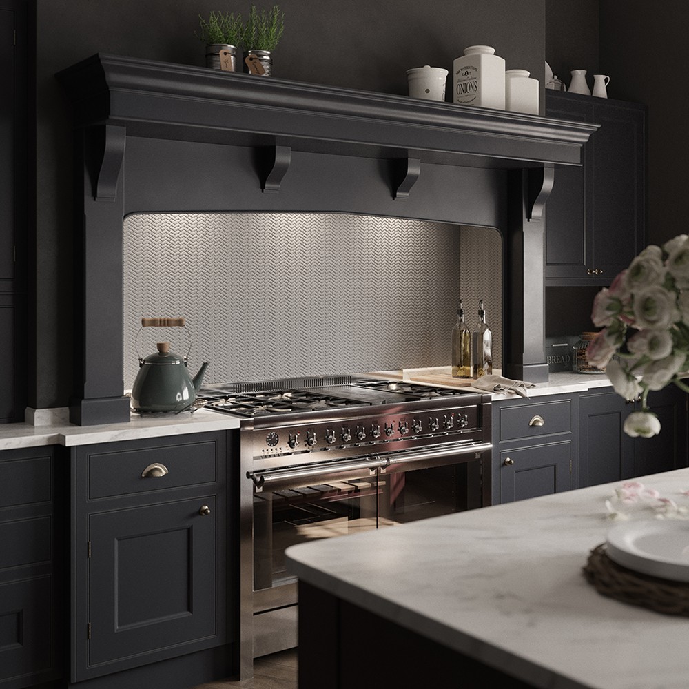 San Marino Enamel Fawn Matte Chevron Glass Mosaics | GENROSE