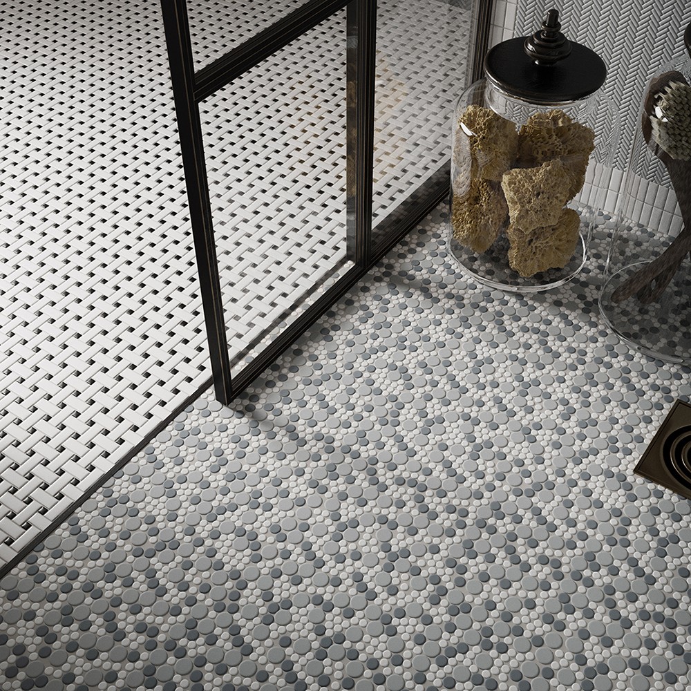 San Marino Enamel Dove Matte Bubble Glass Mosaics | GENROSE