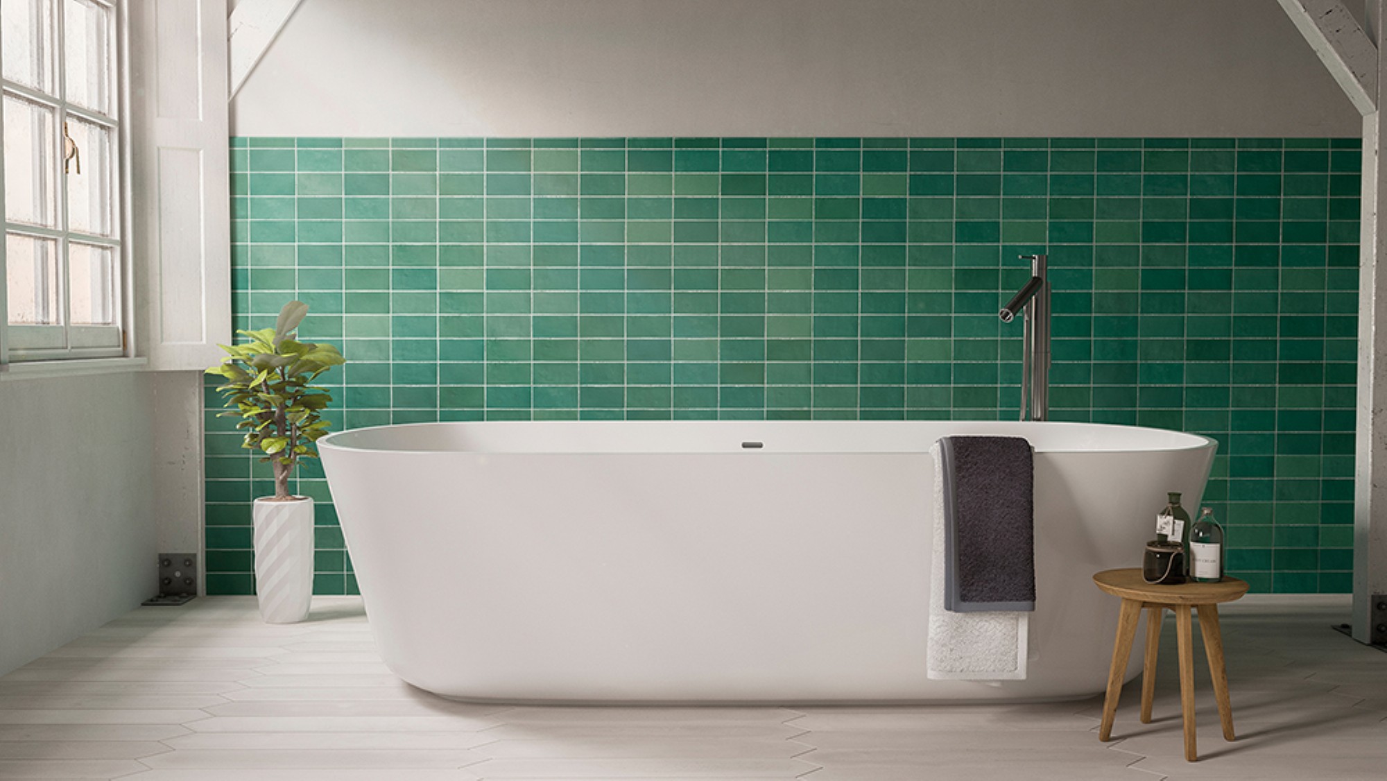 Shadow Emerald Matte 2.5"x5 Ceramic Tile | GENROSE