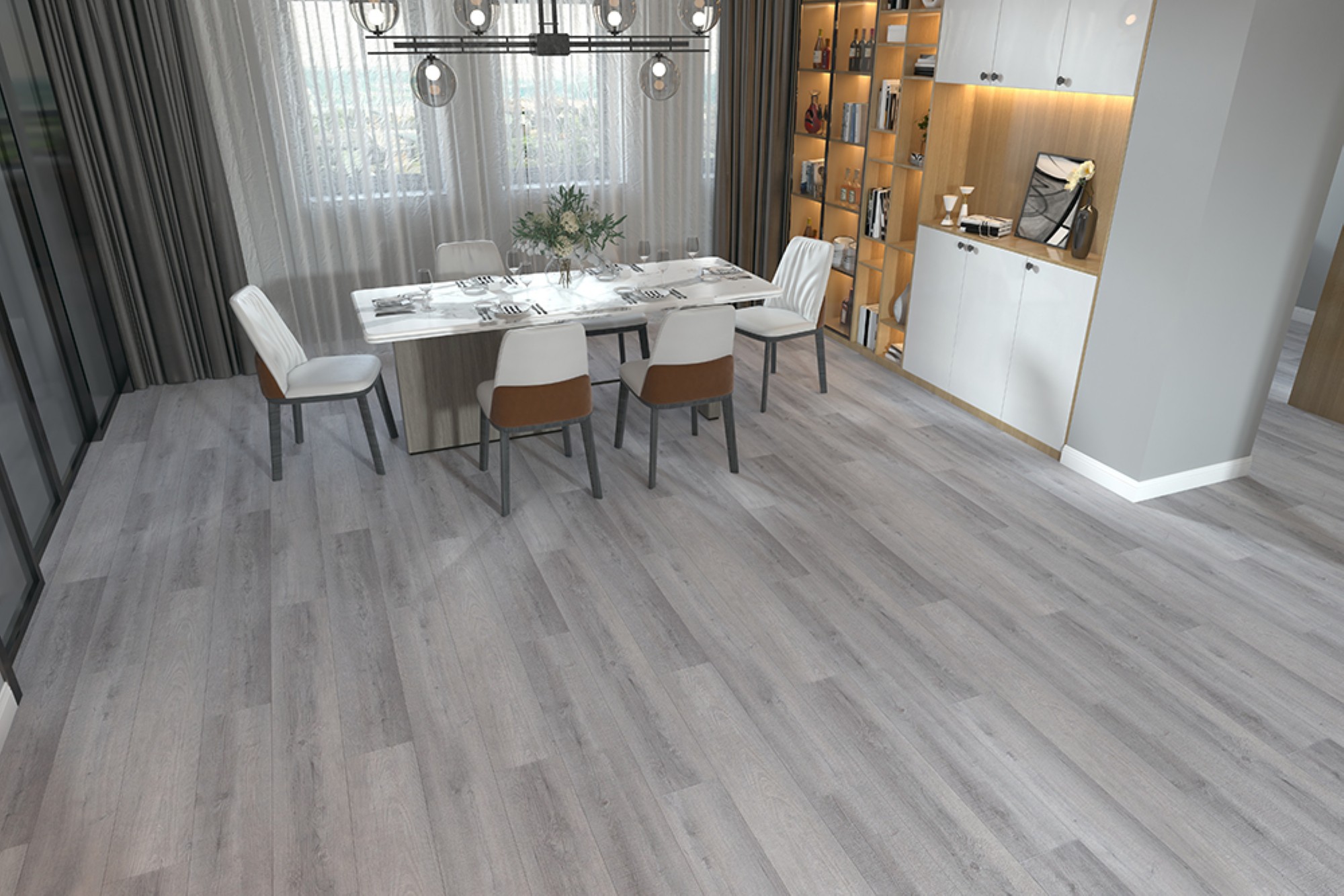 Sheldon | SPC Click Bianco Matte 7"x48 Luxury Vinyl | GENROSE