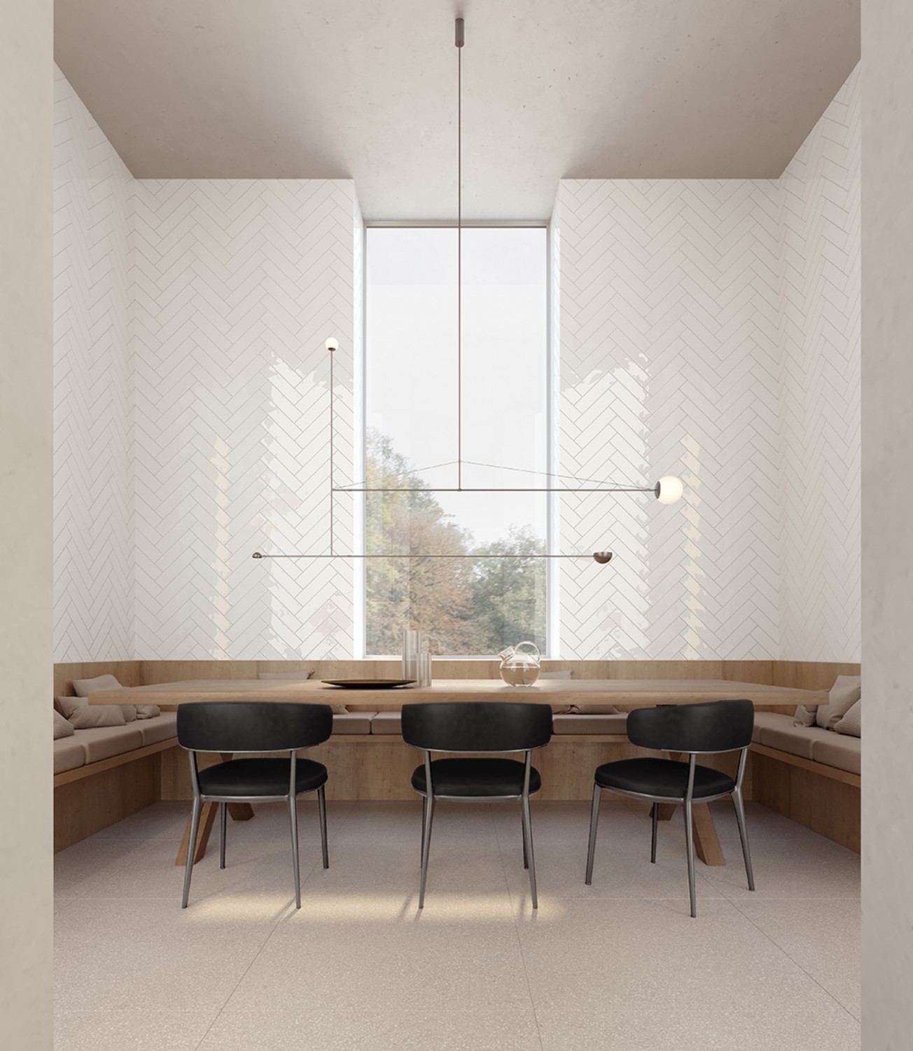 Sigma Powder Glossy 3"x12" Wall Ceramic Tile | GENROSE