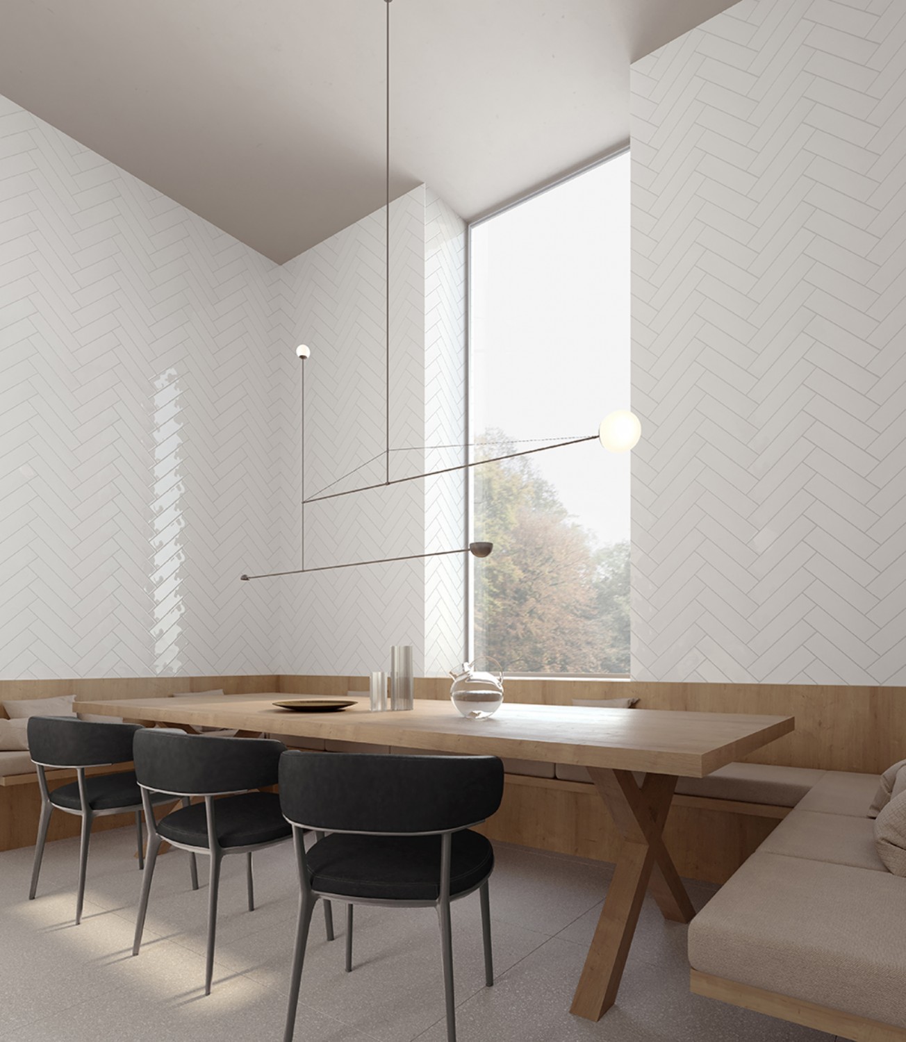 Sigma Powder Glossy 3"x12" Wall Ceramic Tile | GENROSE