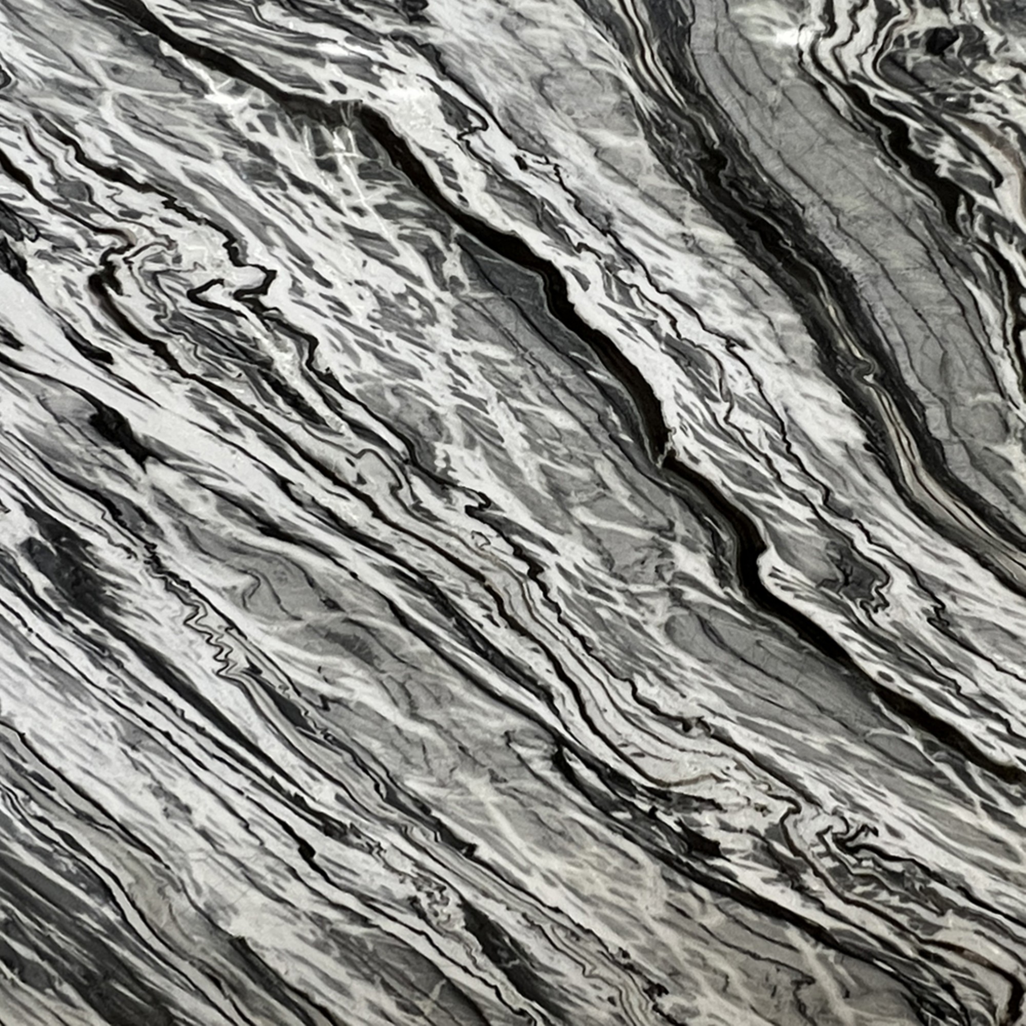 Silver Stream Marble Slab - Wave-pattern grey marble