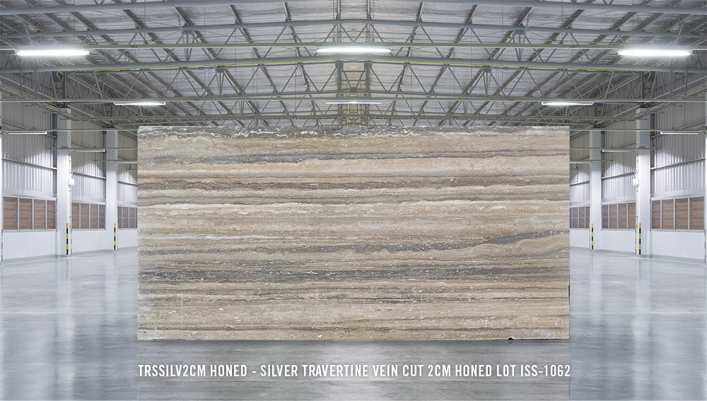 Silver Travertine Vein Cut Slab Silver Travertine Vein Cut 2cm Honed ...