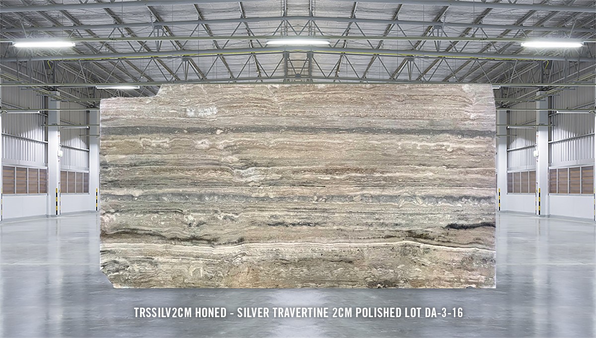 Silver Travertine Vein Cut 2cm Honed Slabs | Natural Stone