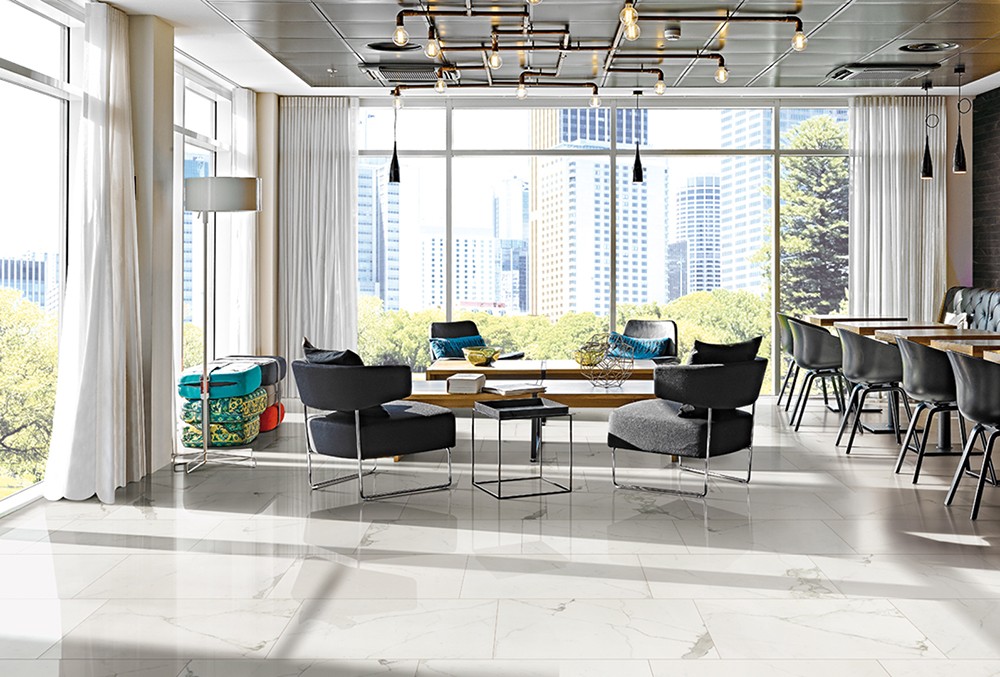 Splendor Calacatta Polished 12"x24 Porcelain Tile | GENROSE