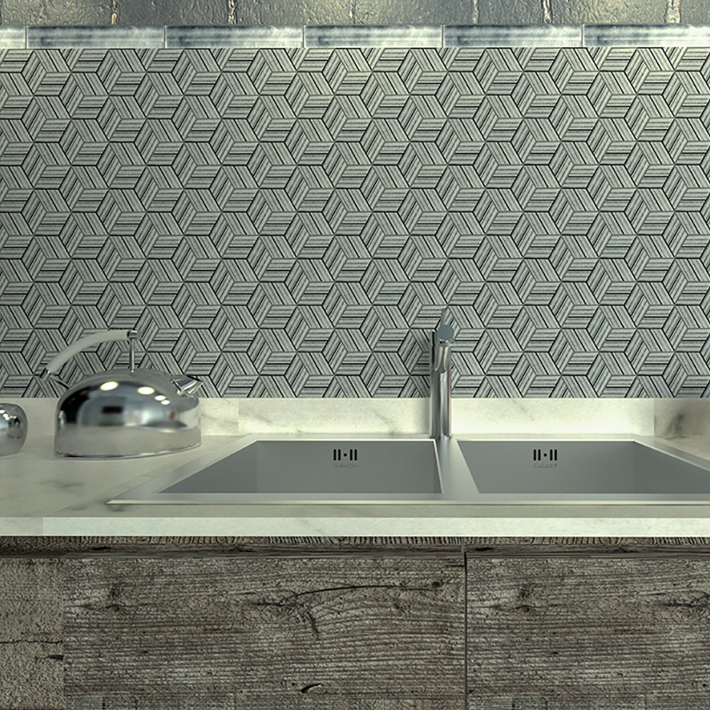 Spring Grey Mosaics Spring Grey Scratched Cube Mosaic Natural Stone ...