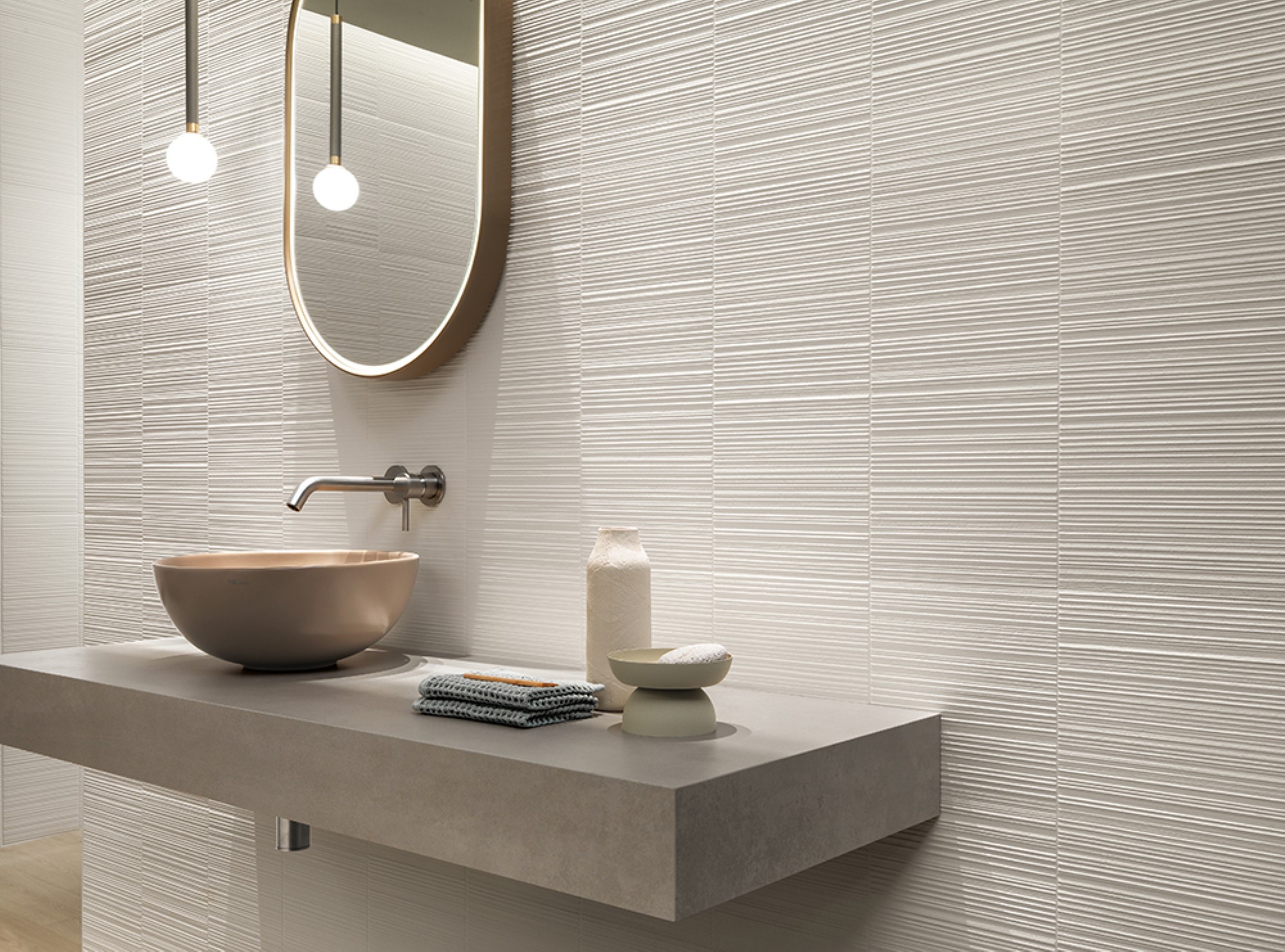 Staccato White Matte 19.625"x47.25" Barcode Ceramic Tile | GENROSE