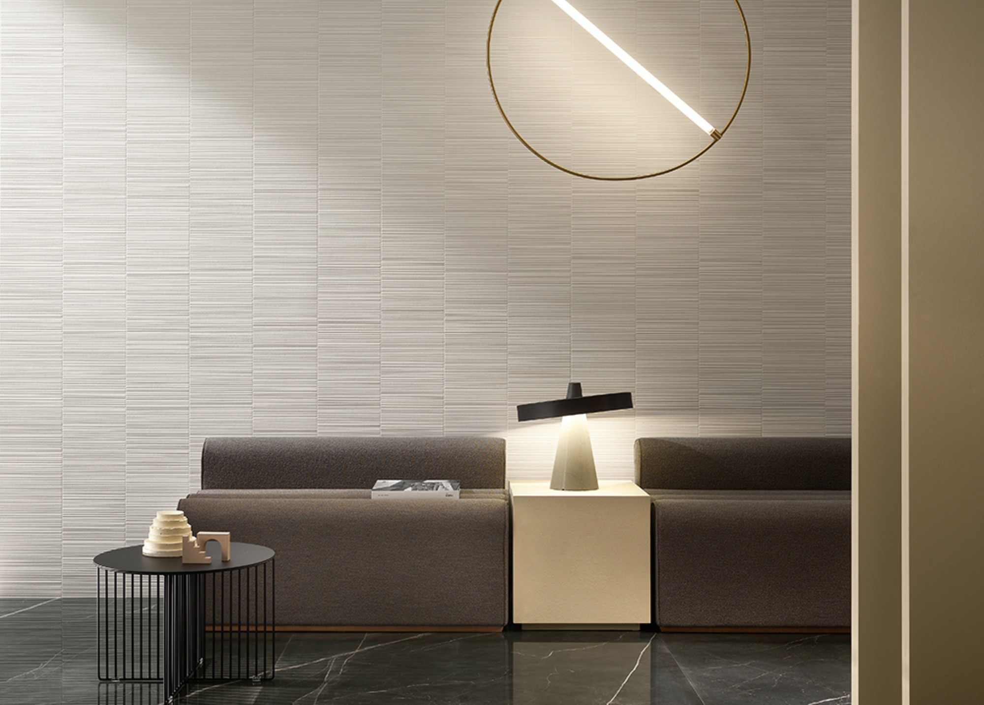 Staccato White Matte 19.625"x47.25" Barcode Ceramic Tile | GENROSE