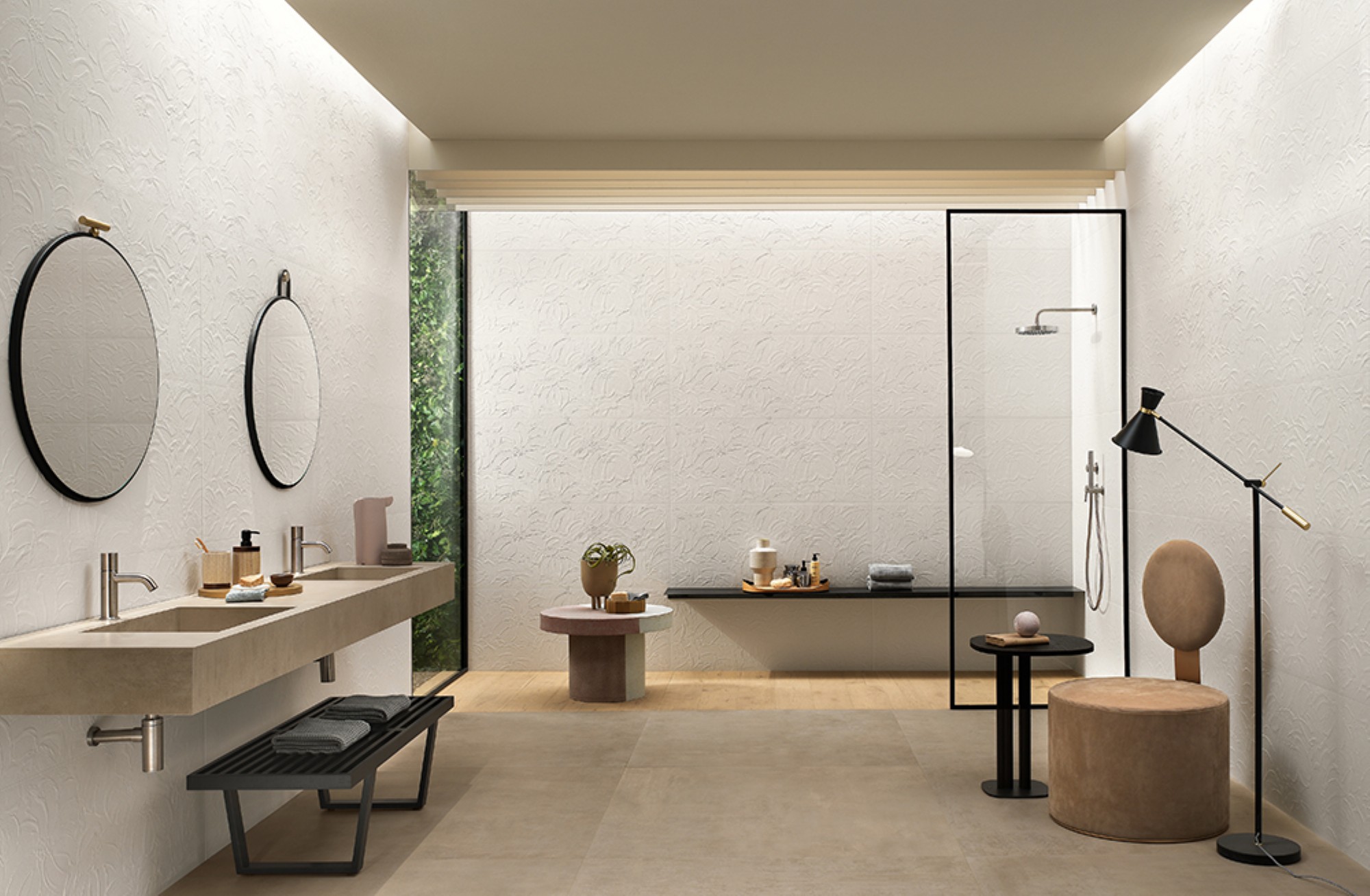 Staccato White Matte 19.625"x47.25" Bloom Ceramic Tile | GENROSE