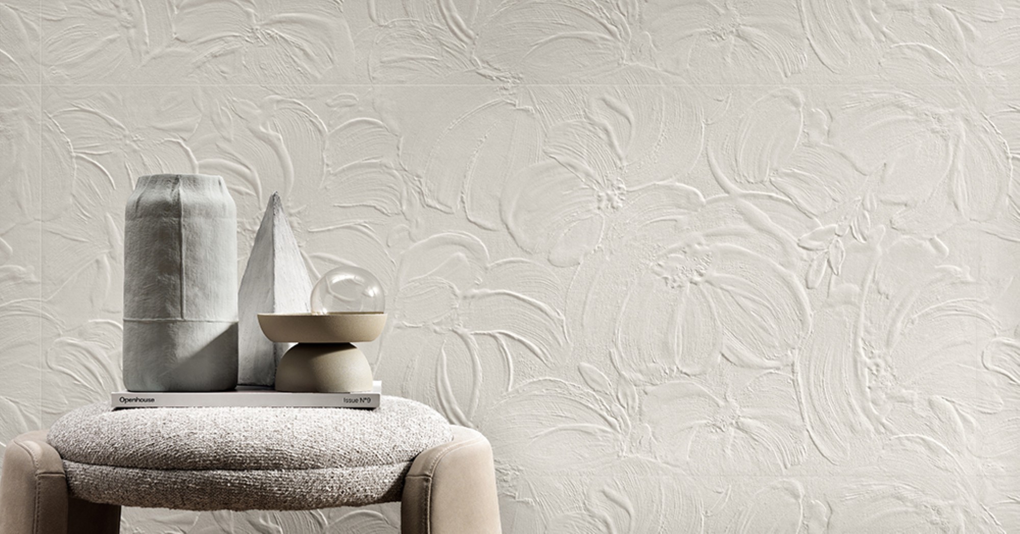 Staccato White Matte 19.625"x47.25" Bloom Ceramic Tile | GENROSE