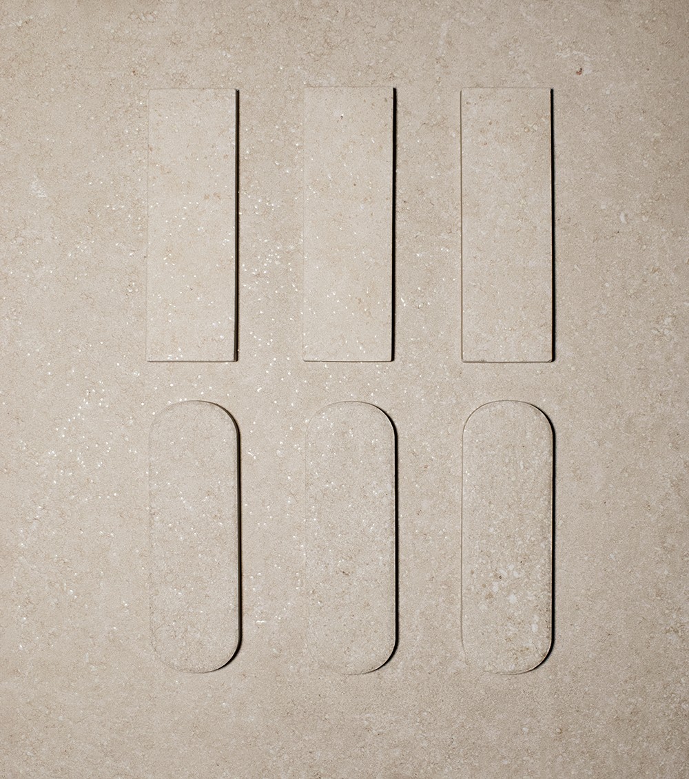 Stone Dust Bianco Matte 2"x6" Oval Porcelain Tile | GENROSE