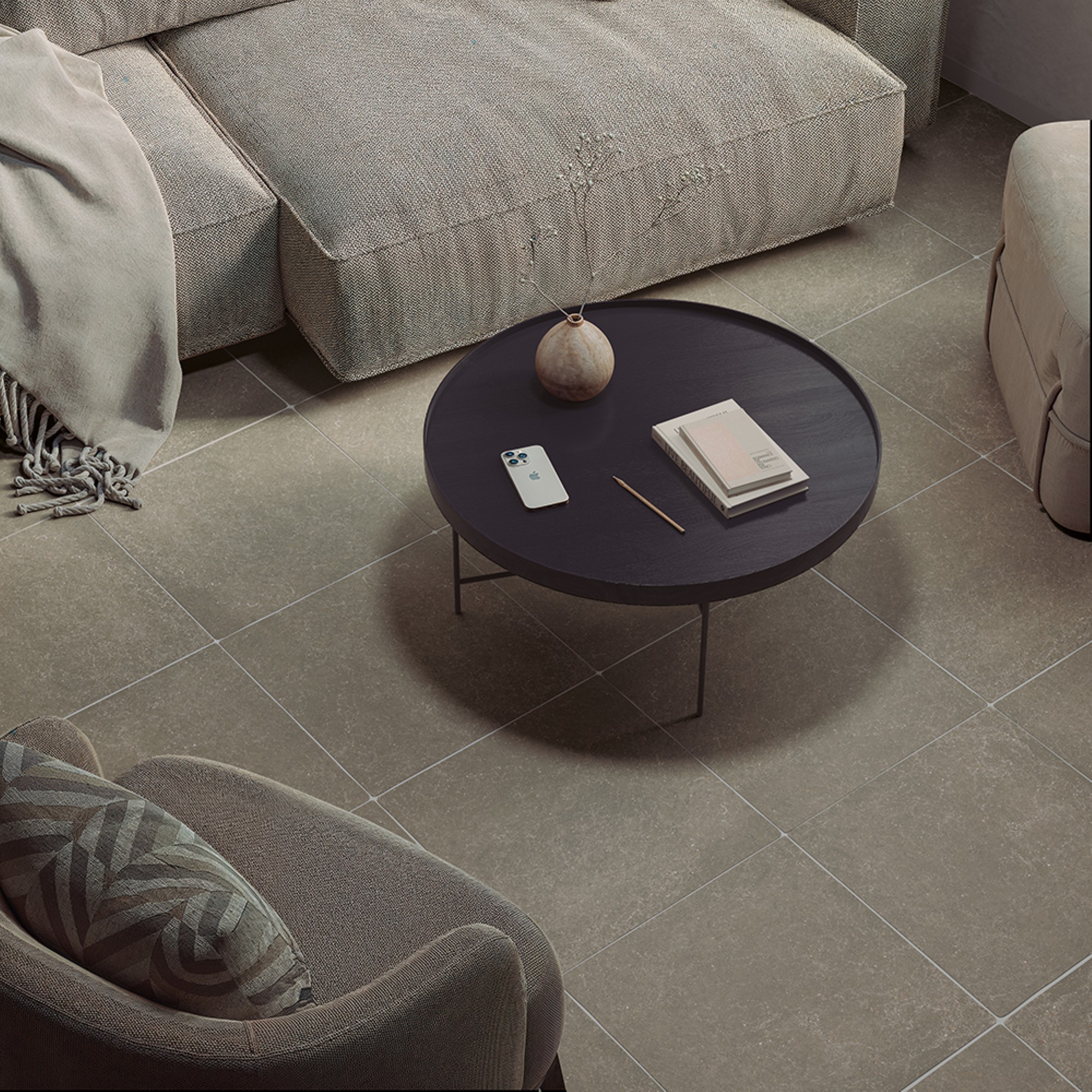 Stone Dust Grigio Matte 17.2"x17.2" Porcelain Tile | GENROSE