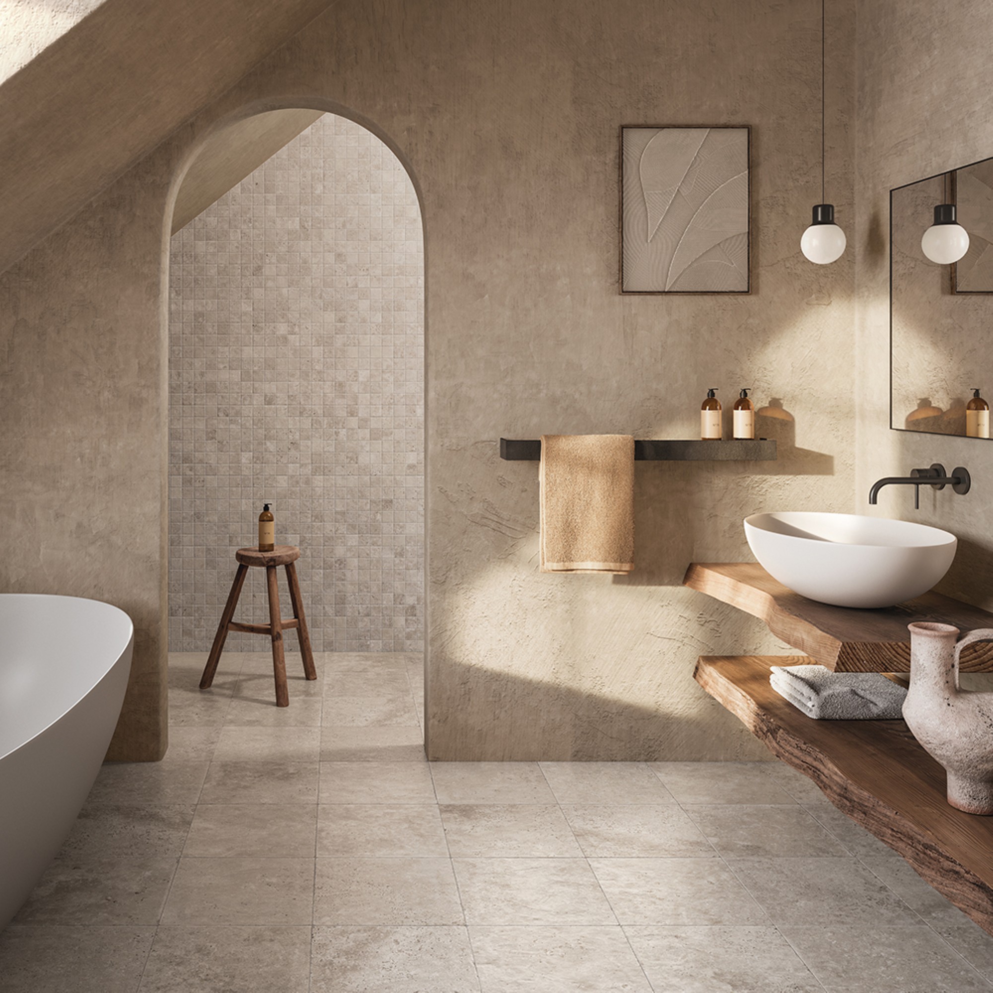 Terres Travertine-Look Porcelain Tile | GENROSE Stone + Tile