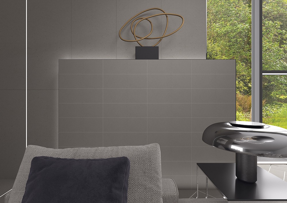 Textura Graphite Matte 6.5"x21 Porcelain Tile | GENROSE