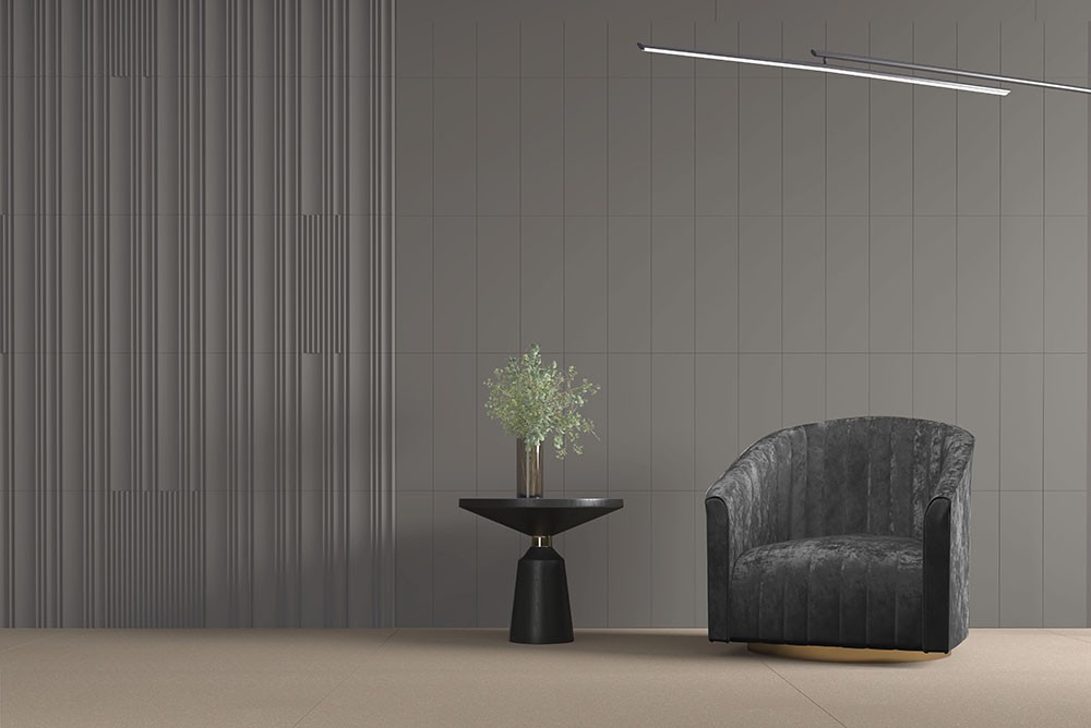 Textura Graphite Matte 6.5"x21" Gredos Wall Deco Graphite Porcelain ...