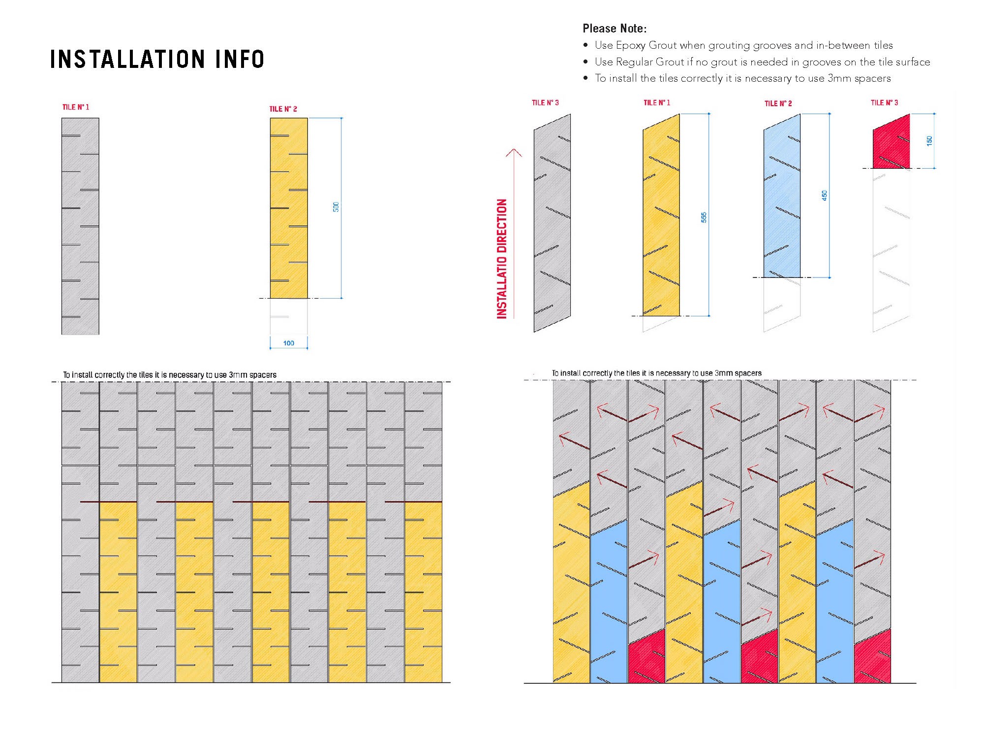 Trace Grey Matte 4"x24" Chevron Outlet | GENROSE
