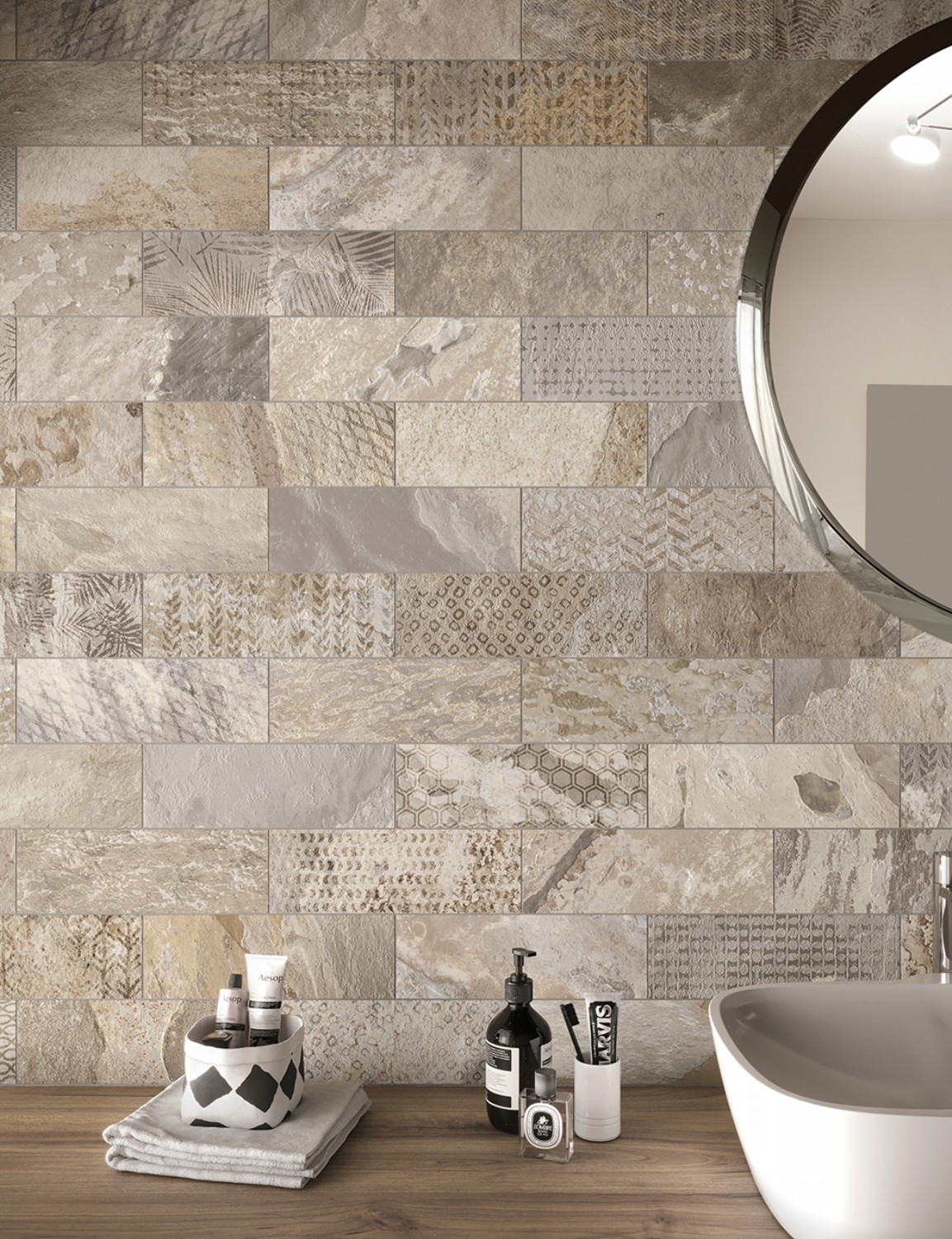 Wynn Nut Natural 4"x12" Deco Nut Porcelain Tile | GENROSE