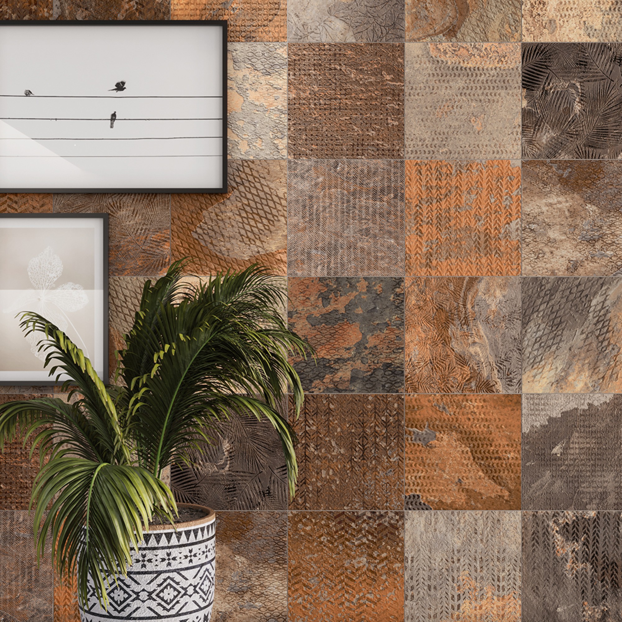 Wynn Sunset Natural 12"x12" Deco Sunset Porcelain Tile | GENROSE