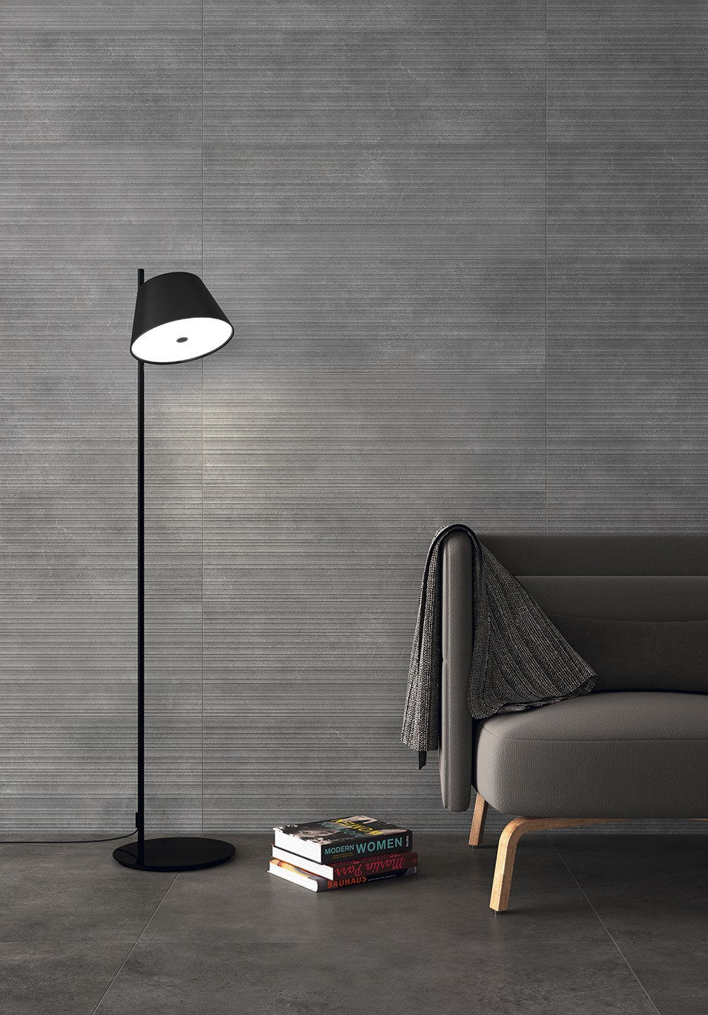 Yuma Anthracite Matte 12"X36" Deco Prints Anthracite Porcelain Tile ...