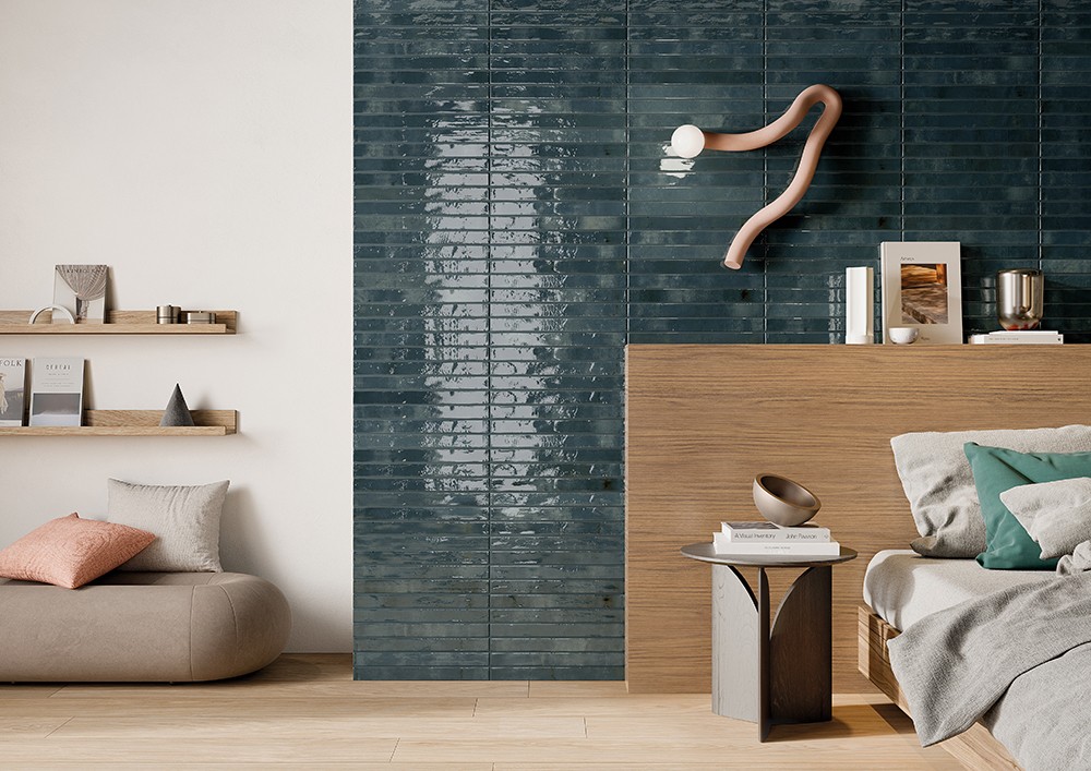 Zanzibar Blue Polished 2"x18" Porcelain Tile | GENROSE