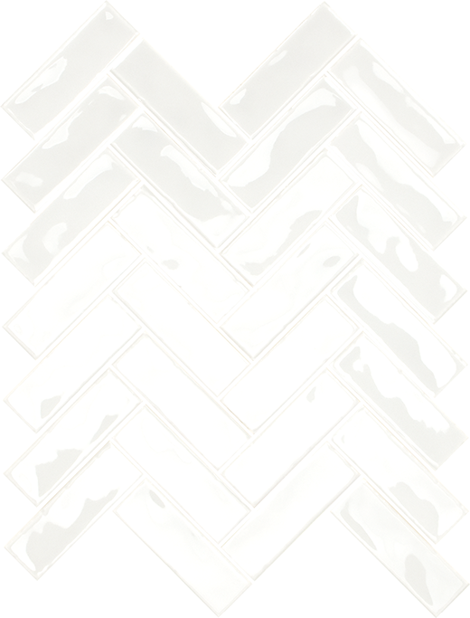Allure Glossy White Glossy 1"X3" Herringbone Ceramic Tile | GENROSE