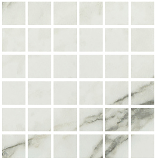 Cava Carrara Arabescato Matte/Honed 2"x2" Mosaic Porcelain Tile | GENROSE
