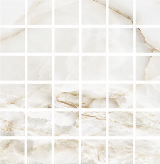 Grace White Polished 2"x2" Mosaic Porcelain Tile | GENROSE