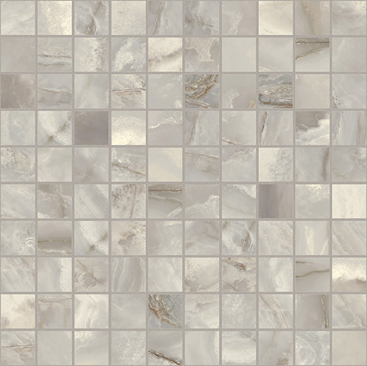 Oracle Silver Onyx Satin 1"x1" Mosaic Porcelain Tile | GENROSE