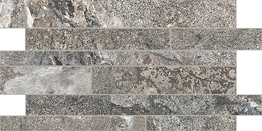 Oracle Silver Poryphery Structured Sfalsato Mosaic Porcelain Tile | GENROSE