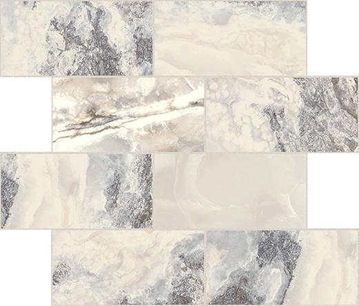 Oracle White Blend Satin 3"x6" Mosaic Porcelain Tile | GENROSE