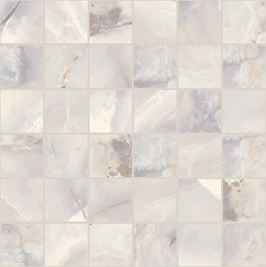 Oracle White Onyx Satin 2"x2" Mosaic Porcelain Tile | GENROSE