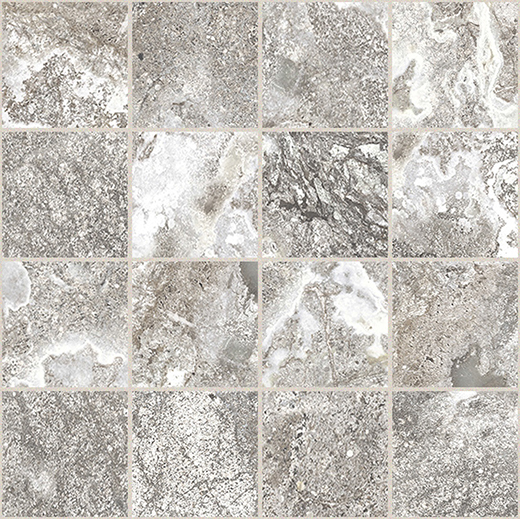 Oracle White Poryphery Structured 3"x3" Mosaic Porcelain Tile | GENROSE