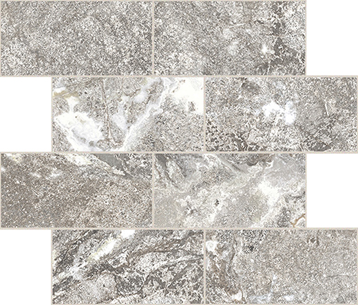 Oracle White Poryphery Structured 3"x6" Mosaic Porcelain Tile | GENROSE