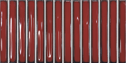Osaka Bars Red Glossy 5"x10" Ceramic Tile | GENROSE