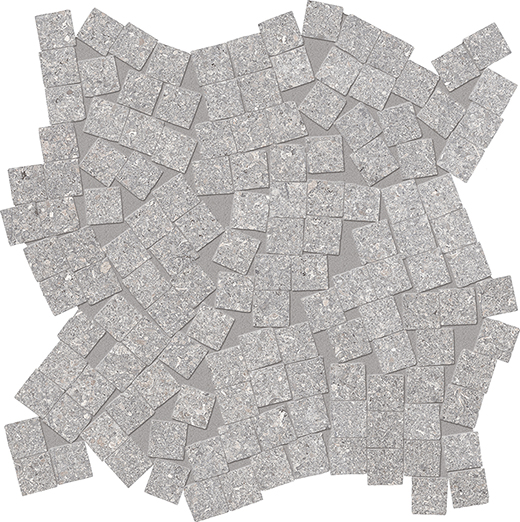 Punto Grey Matte Random Mosaic Grey Porcelain Tile | GENROSE